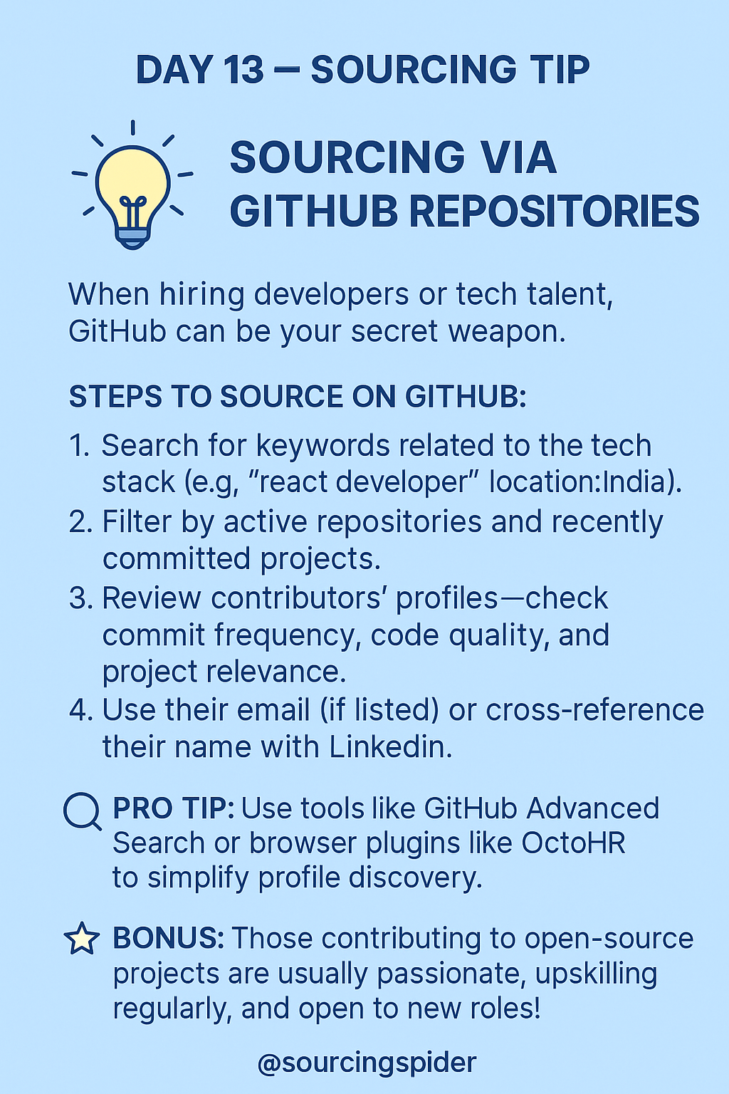 #SourcingTip : Day13 Use #Github – SourcingSpider