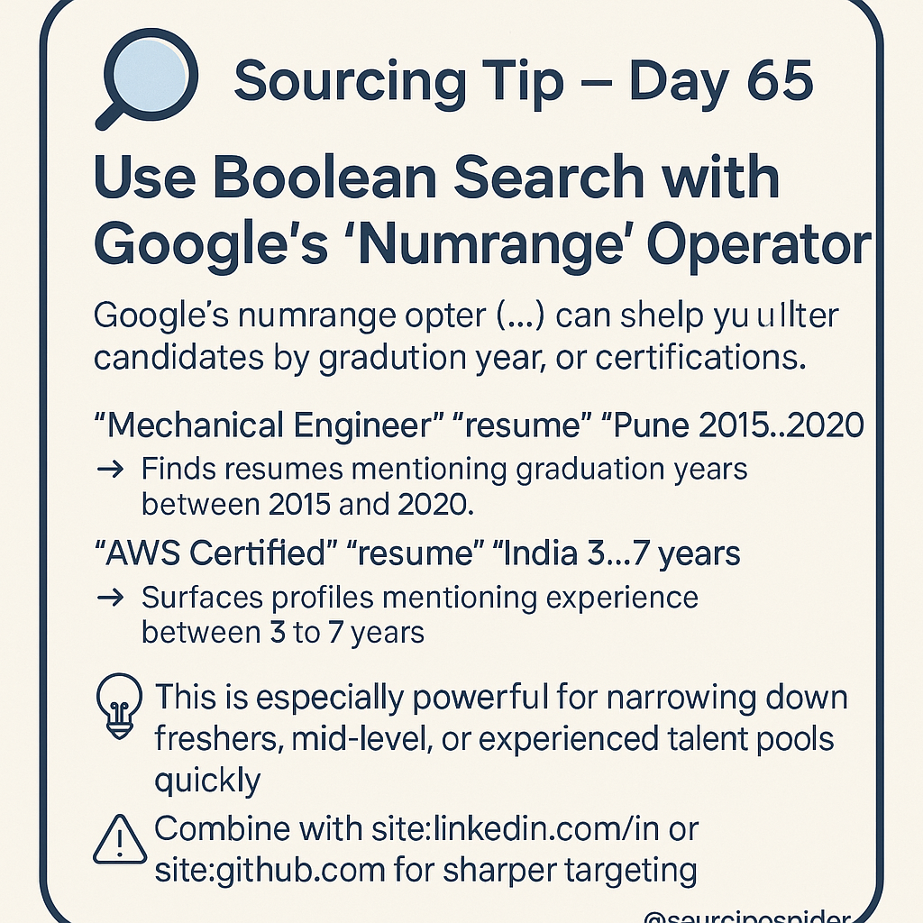 #SourcingTip- Day 65 Use Boolean Search with Google “Numrange”Operator ...