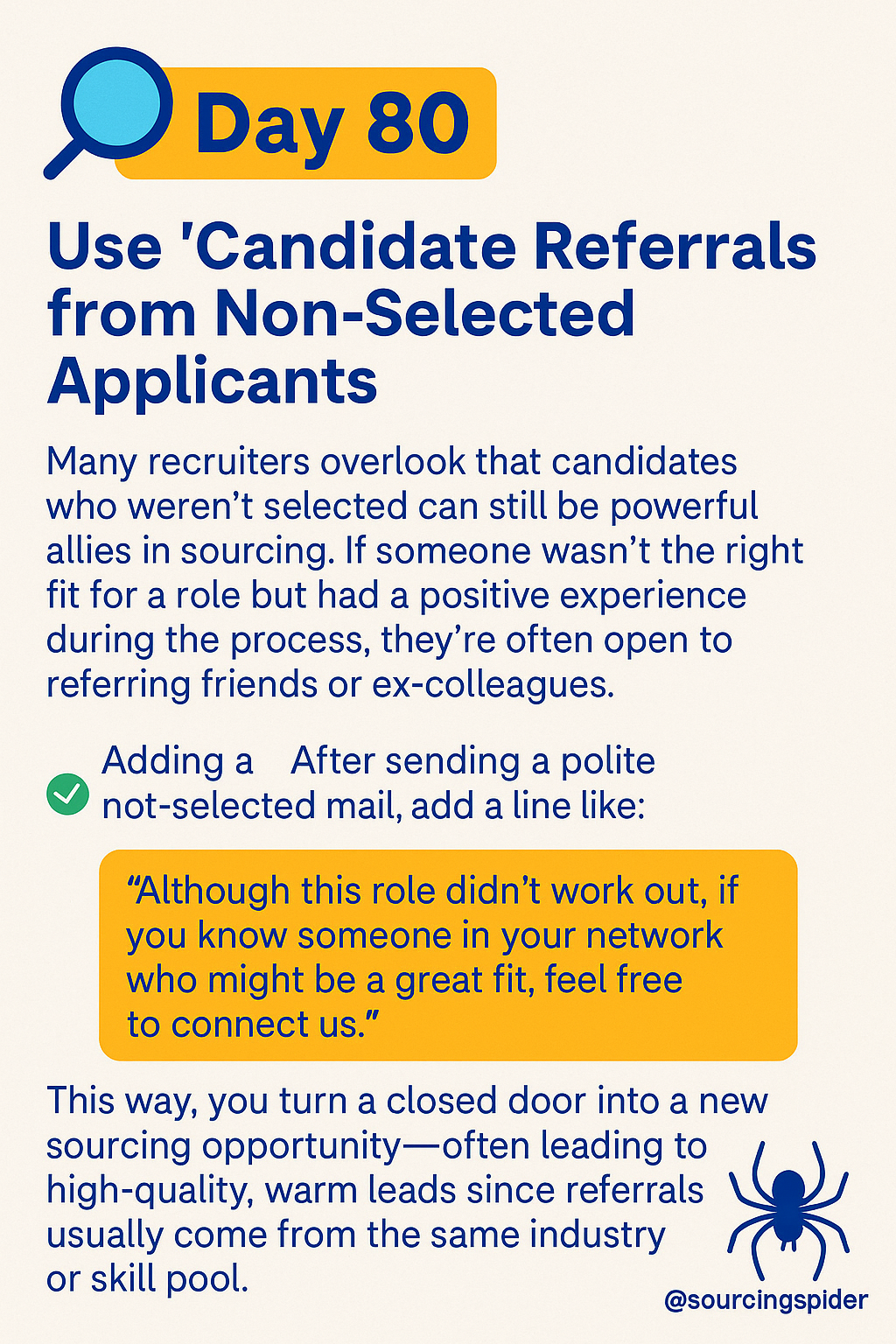 #SourcingTip – Day 80- Use Candidate Referrals from Non Selected ...
