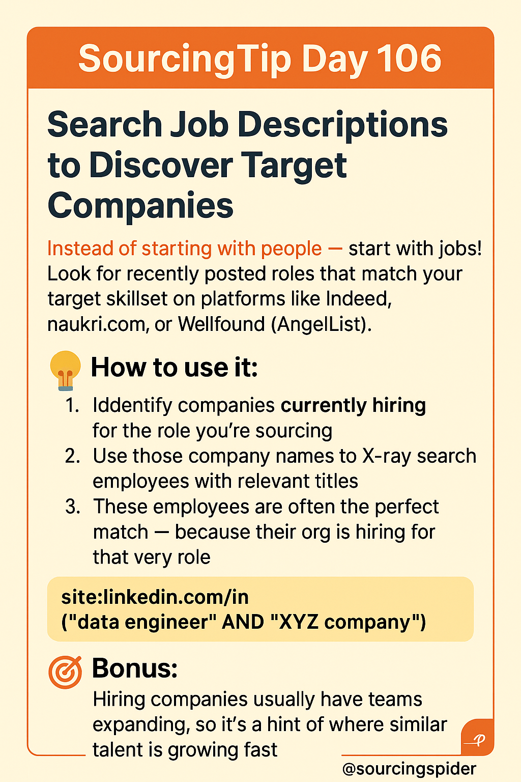 #SourcingTip- Day 106- Search Job Descriptions to Discover Target ...