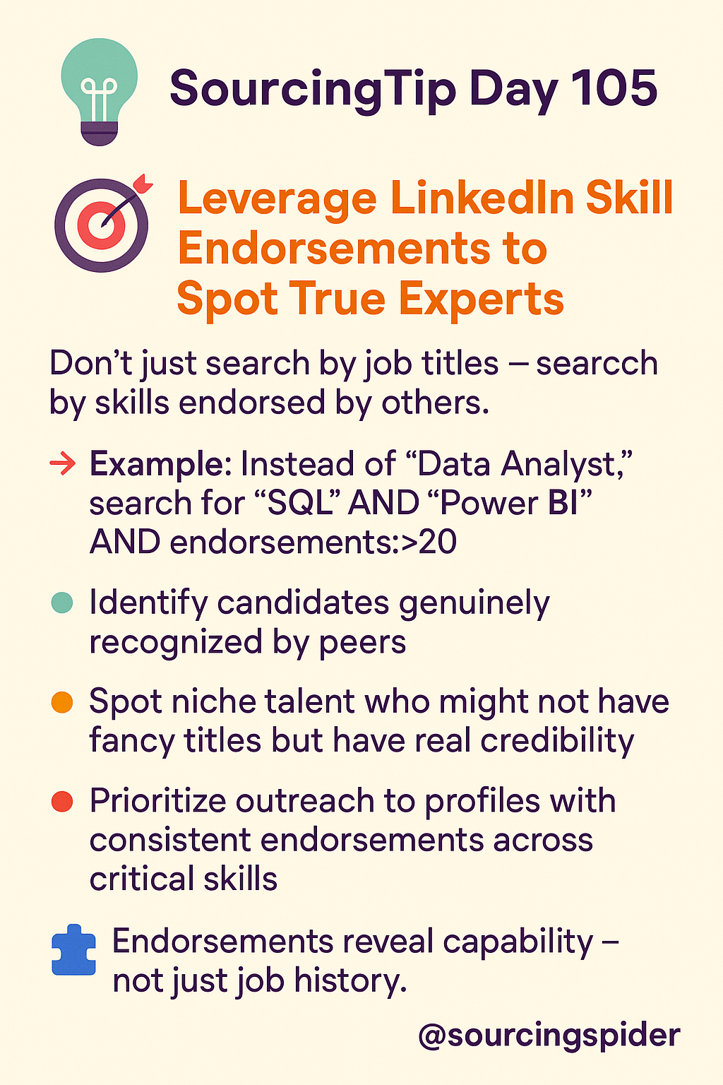 #SourcingTip- Day 105 Leverage LinkedIn Skill endorsements – SourcingSpider