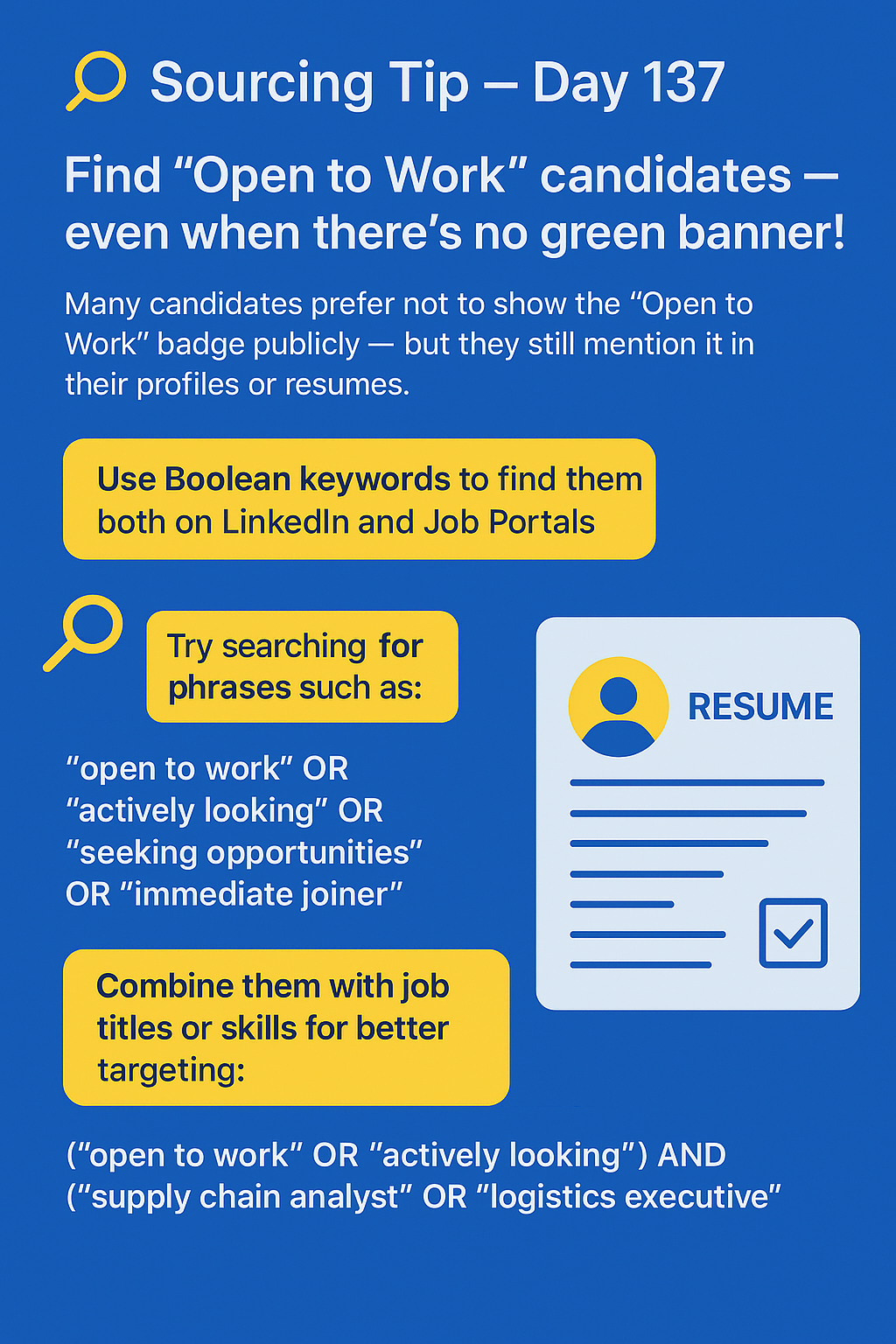 Sourcing Tip Day 137 Find Open to work candidates 🕵️ – SourcingSpider